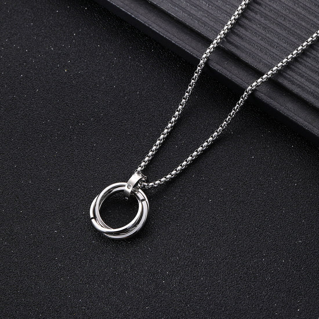 Buy Silver Plated Stainless Steel Anti Tarnish Triple Rings Circular ...