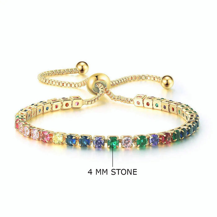 Buy Gold Plated Round Cut Cubic Zirconia Matrix Tennis Bracelet in Bulk ...
