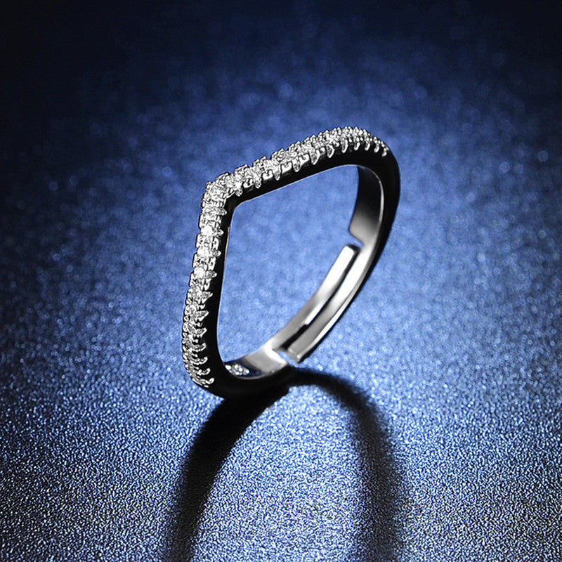 Buy Silver Plated American Diamond Studded V Shape Anti Tarnish ...